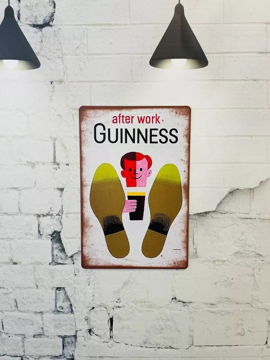 Декор на стену табличка металлическая Guinness,20X30см