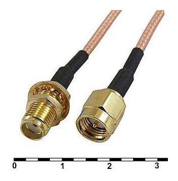 Разъем Пигтейл SMA штекер - гнездо SMA-J3/SMA-KY3-RG316-30 Высокочастотный