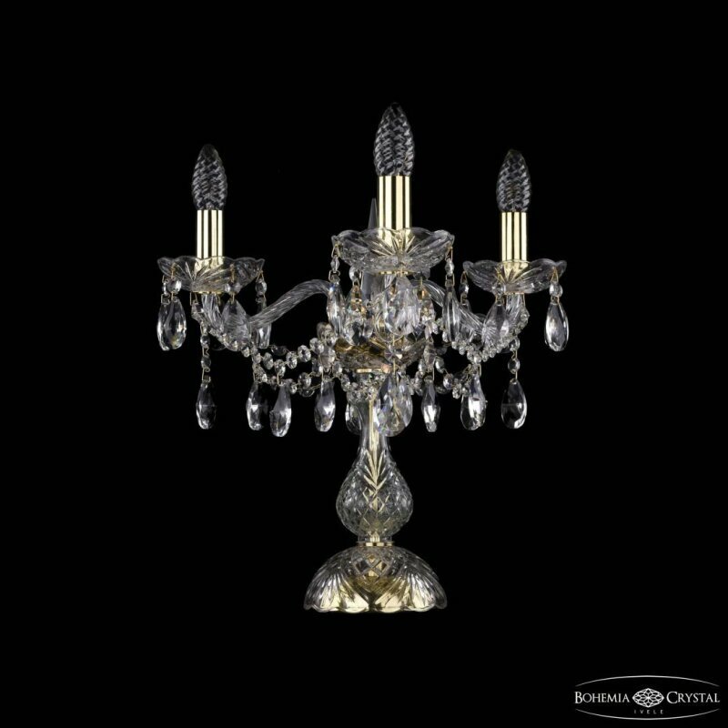 Настольная лампа декоративная Bohemia Ivele Crystal 1413 1413L/3/141-39 G