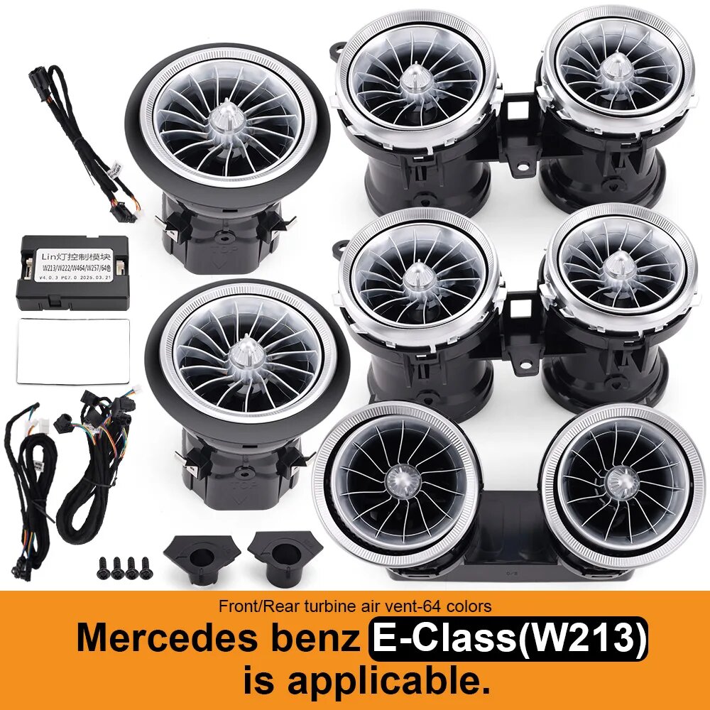 64-цветные Светодиодные Дефлекторы Воздуховодов Для Mercedes-Benz W213 E-Class EQS - 1 set