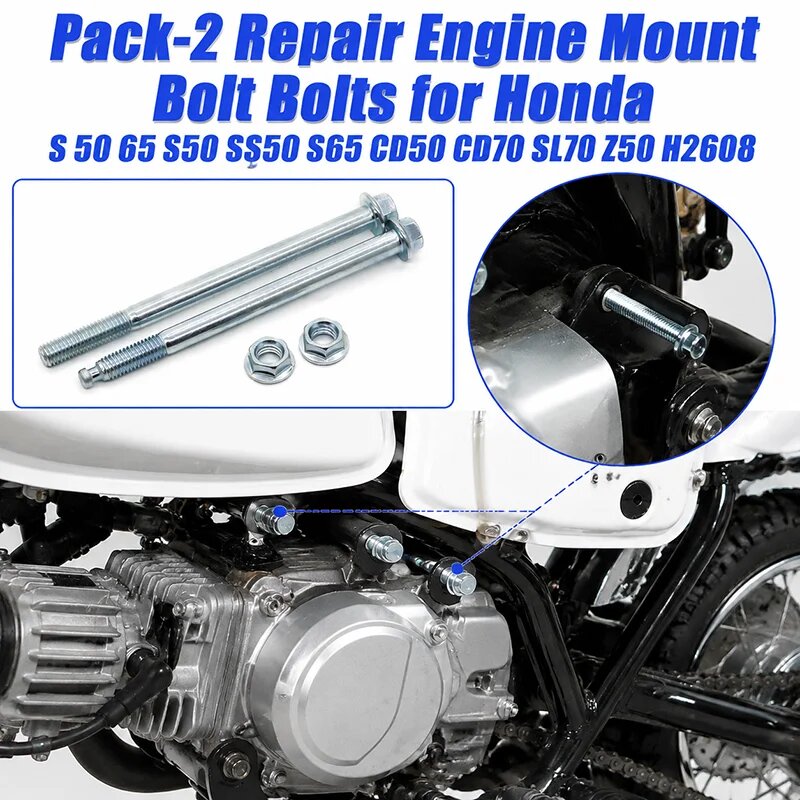 Pack-2 Ремонтные болты крепления двигателя для Honda S 50 65 S50 SS50 S65 CD50 CD70 SL70 Z50 H2608