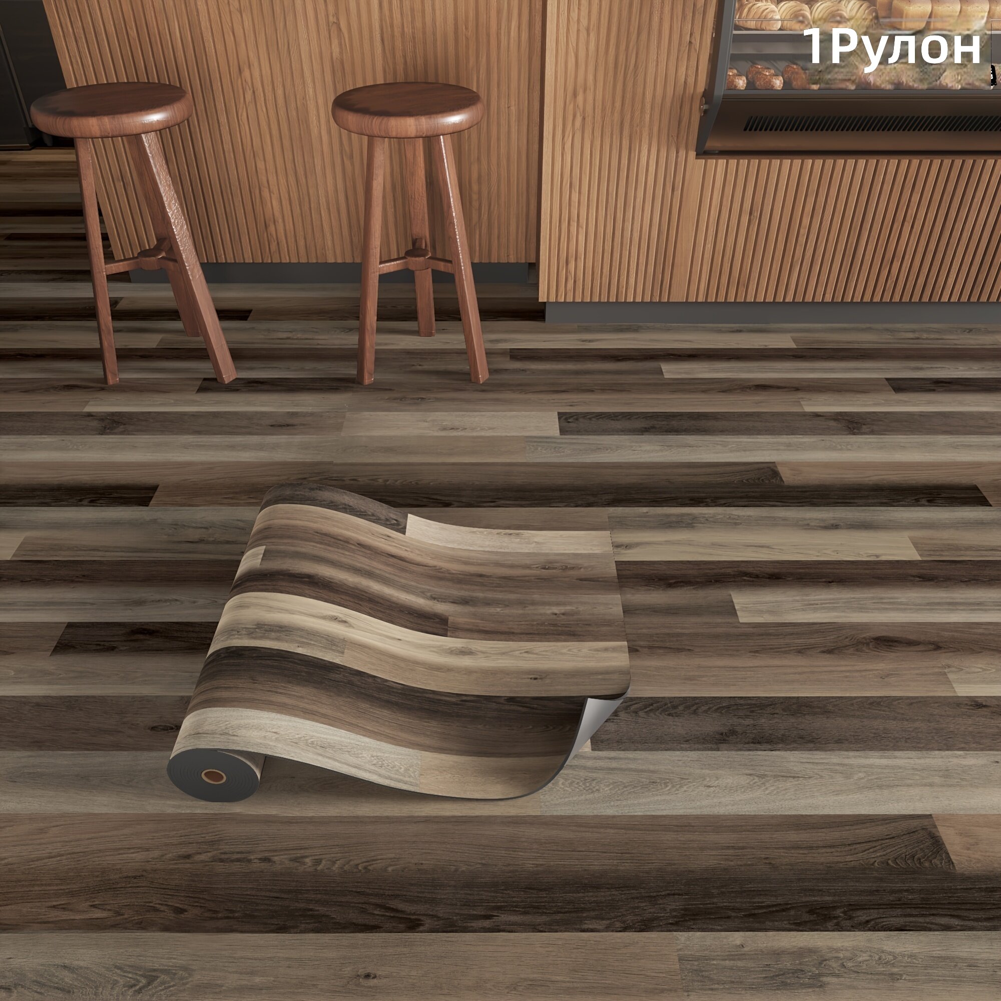 Самоклеящееся напольное покрытие под дерево из ПВХ с 3D текстурой, 118,11×15,75 дюйма, водостойкое, устойчивое к царапинам, съемное, для внутренних полов, 1 рулон, цвет: серо-коричневый