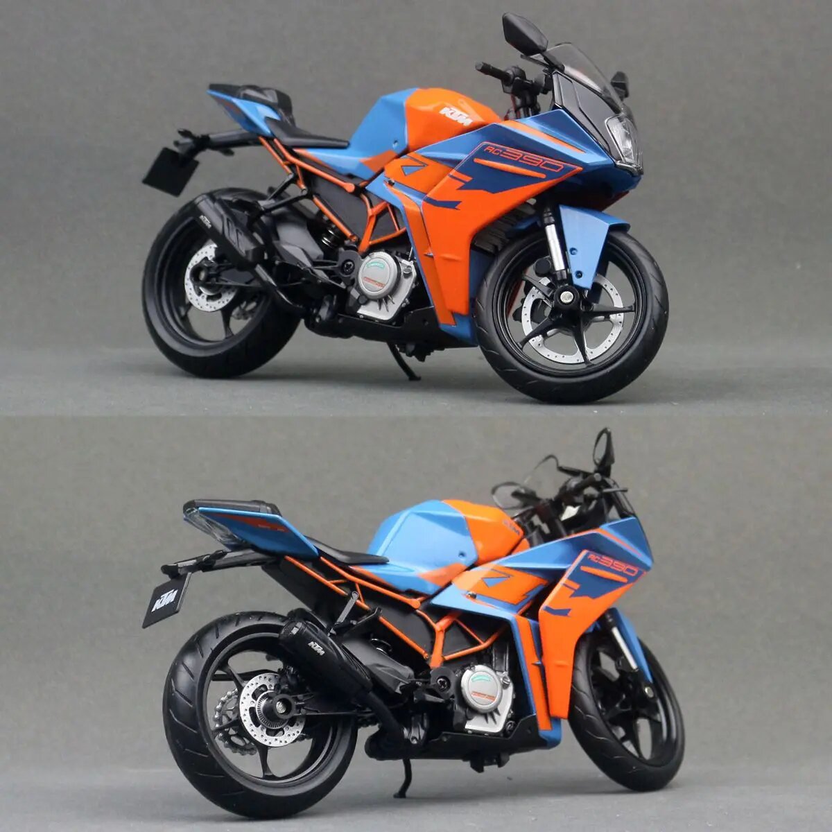 Мотоцикл KTM RC390 Blue, коллекционная модель 1:12, оранжевый