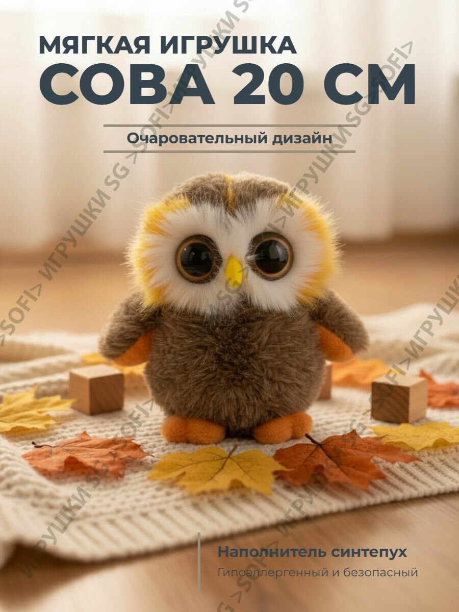 Мягкая игрушка Сова20 см.