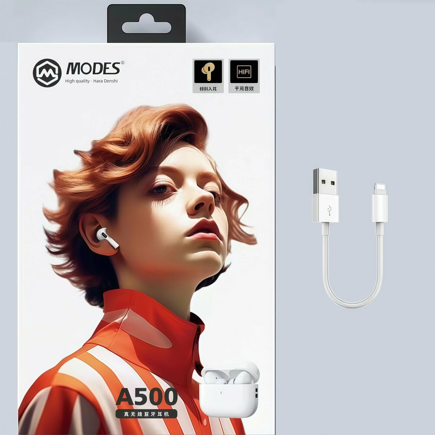 Modern Style A500 Беспроводные наушники Bluetooth с вкладышами ENC шумоподавлением и басом, долгий срок службы, белый