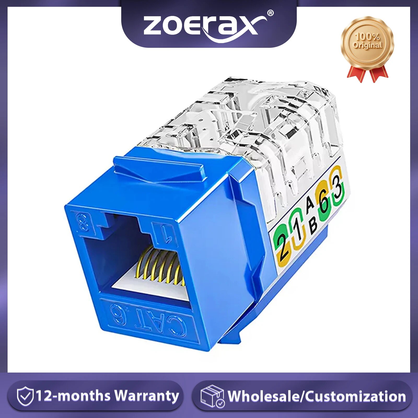 Keystone Jack RJ45 Cat6, Белый, 10шт — фото 1