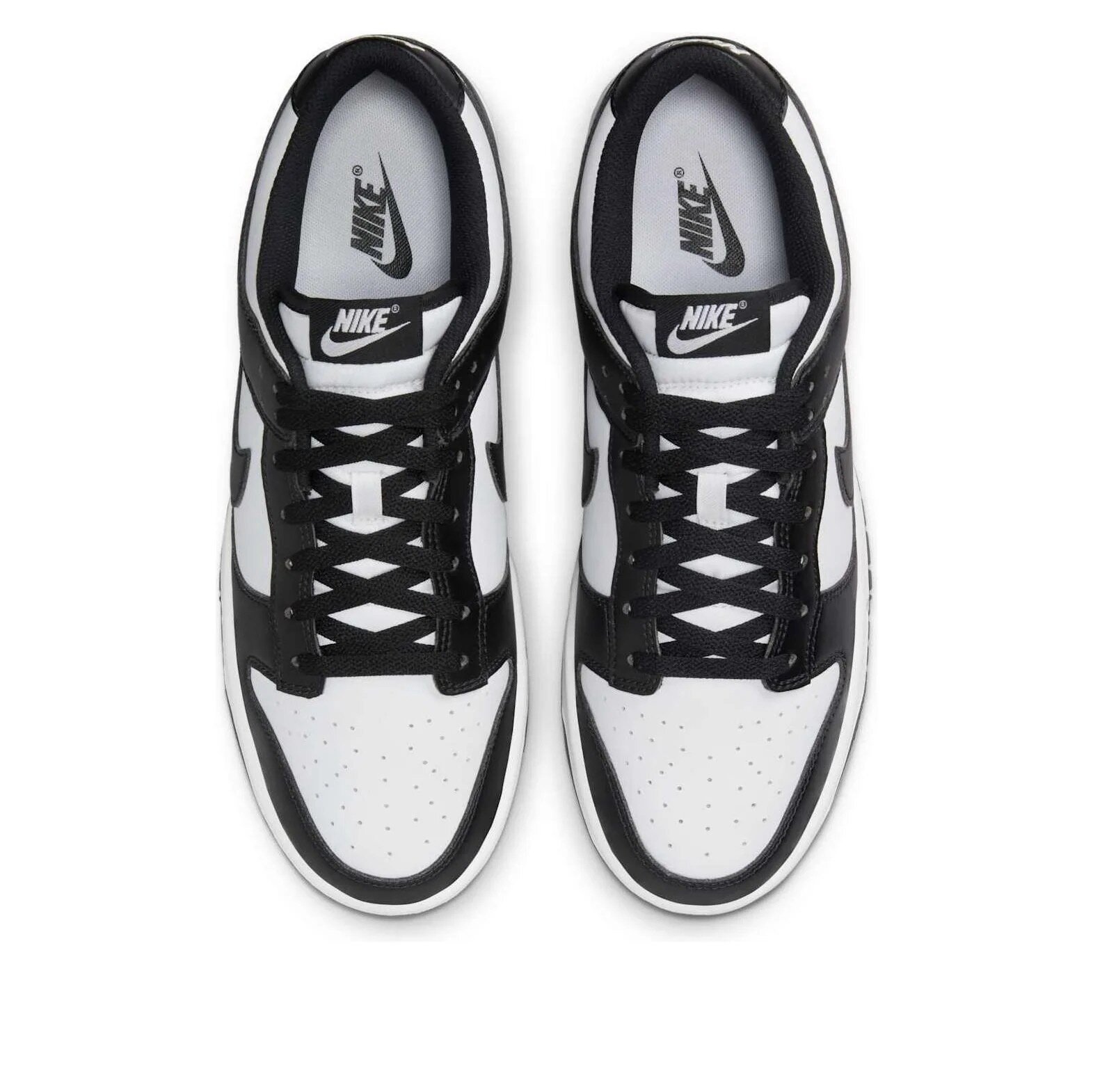 Кроссовки NIKE Dunk Low Retro, полнота D, размер 44.5 EU, белый/черные полосы — фото 1