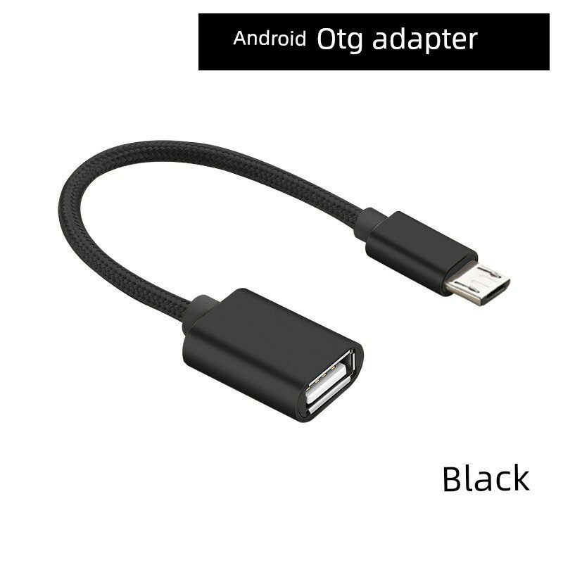 Черный адаптер OTG Android для USB-накопителей и клавиатуры (двойная функция)