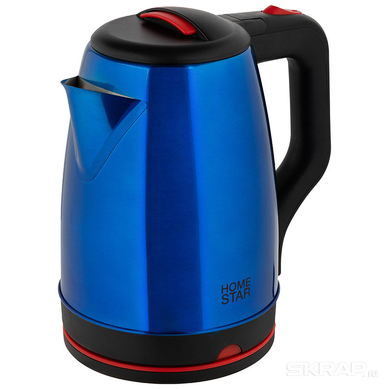 Электрический чайник HOMESTAR HS-1003, 1500Вт, нержавеющая сталь, 1.8л, синий