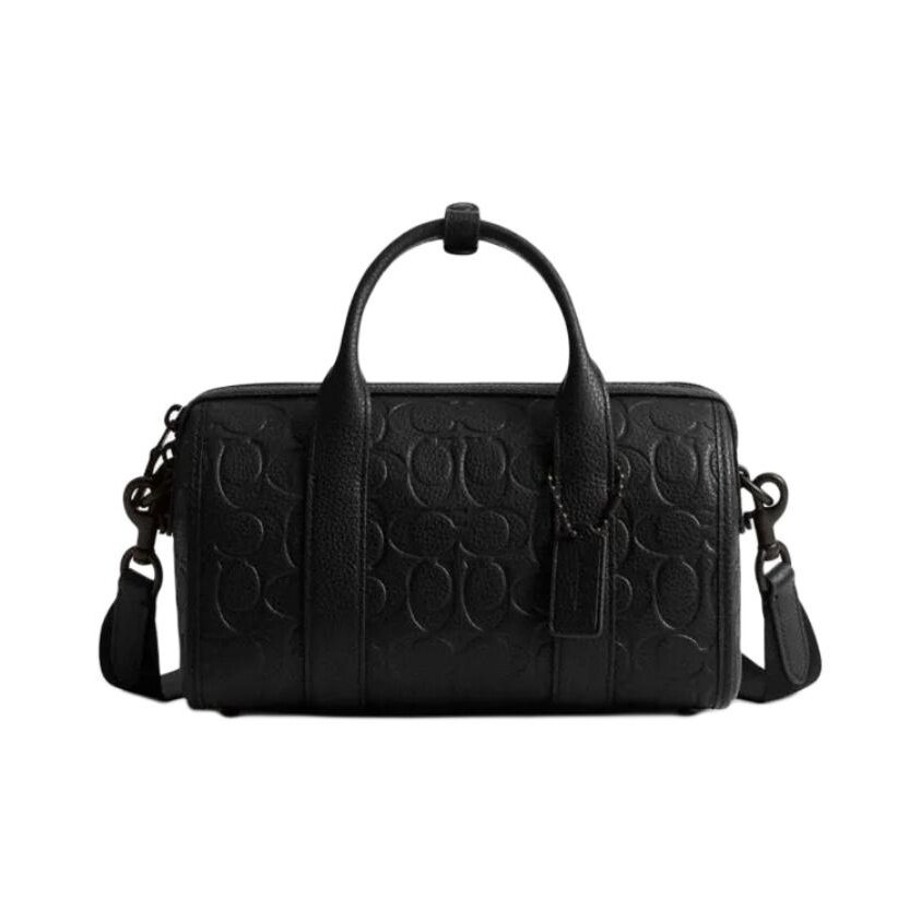 Сумка Coach, фактура тиснение, черный — фото 1