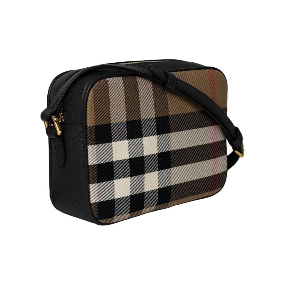 Сумка BURBERRY, фактура пэчворк, черный — фото 1