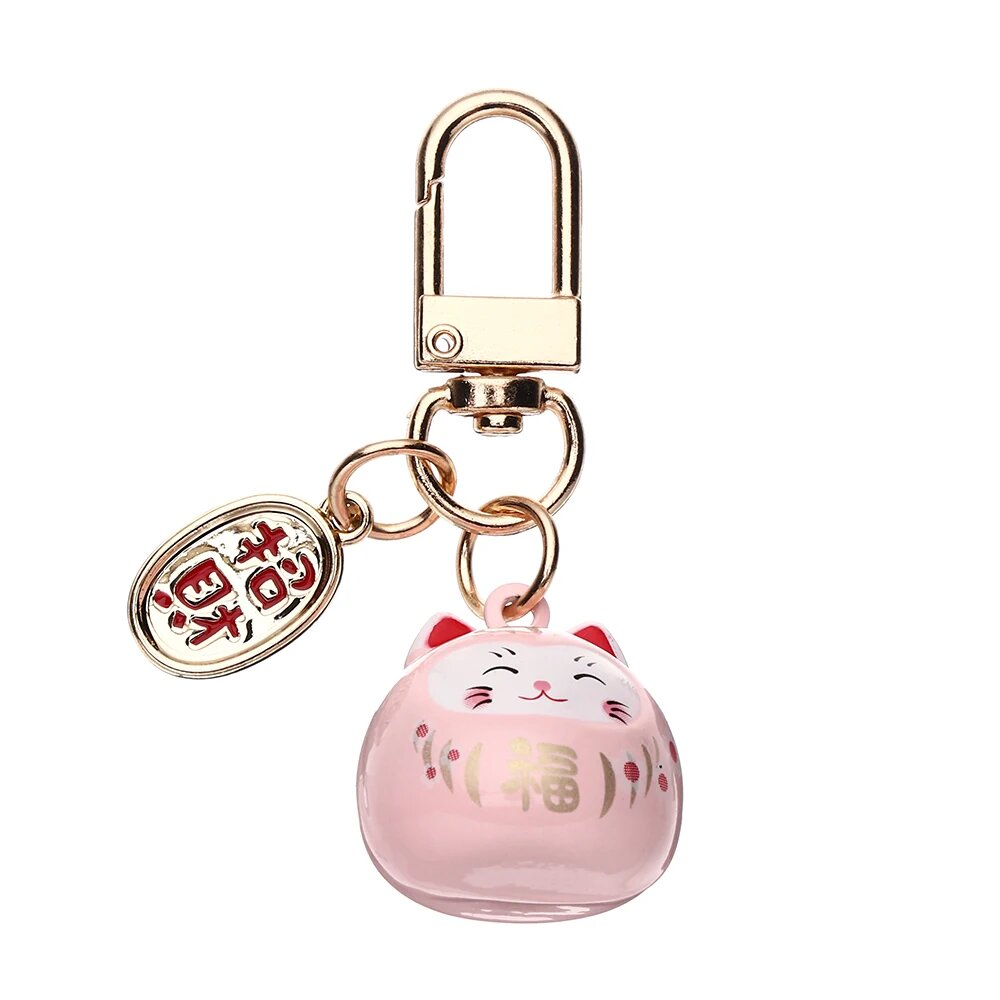 Брелок Lucky Cat розовый, сплав