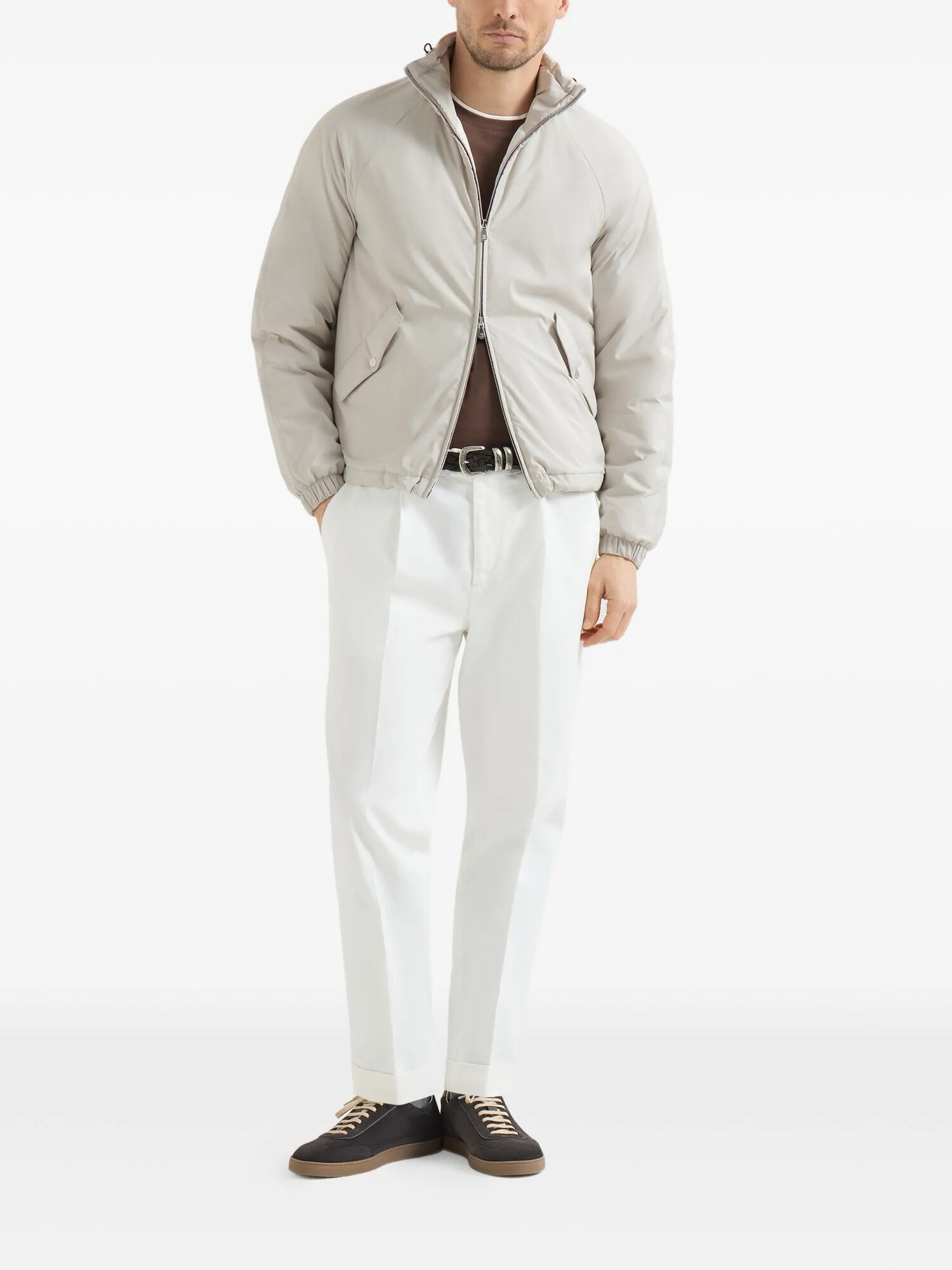 Куртка BRUNELLO CUCINELLI Lightweight nylon outerwear jacket with packable hood, размер 60, разноцветный — фото 1