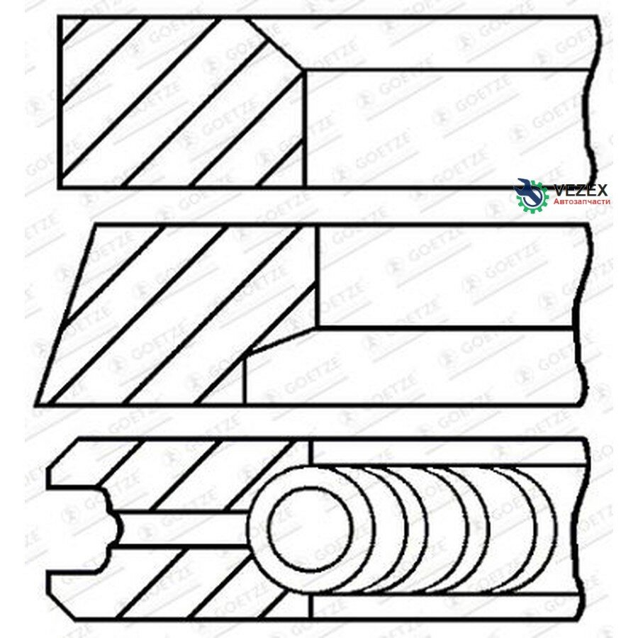 GOETZE 0844510000 кольца поршневые! STD\ Hyundai Elantra/i30 2.0 06>