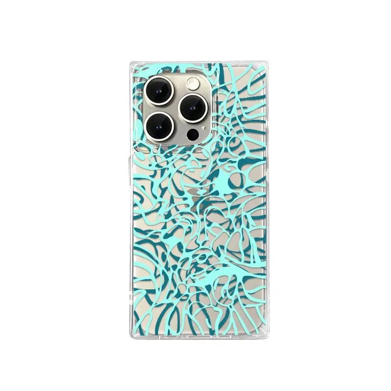 Чехол для iPhone 15 Blue Water Ripple, прозрачный, мягкий
