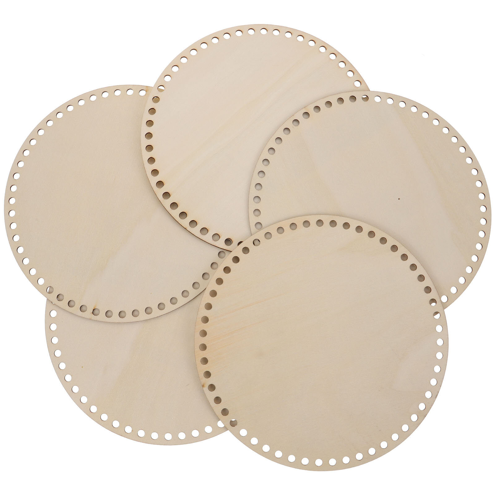 Основа Для Вязаных Сумок Из Дерева 5 ШтукDIY 25.00X25.00X0.30CM Ivory