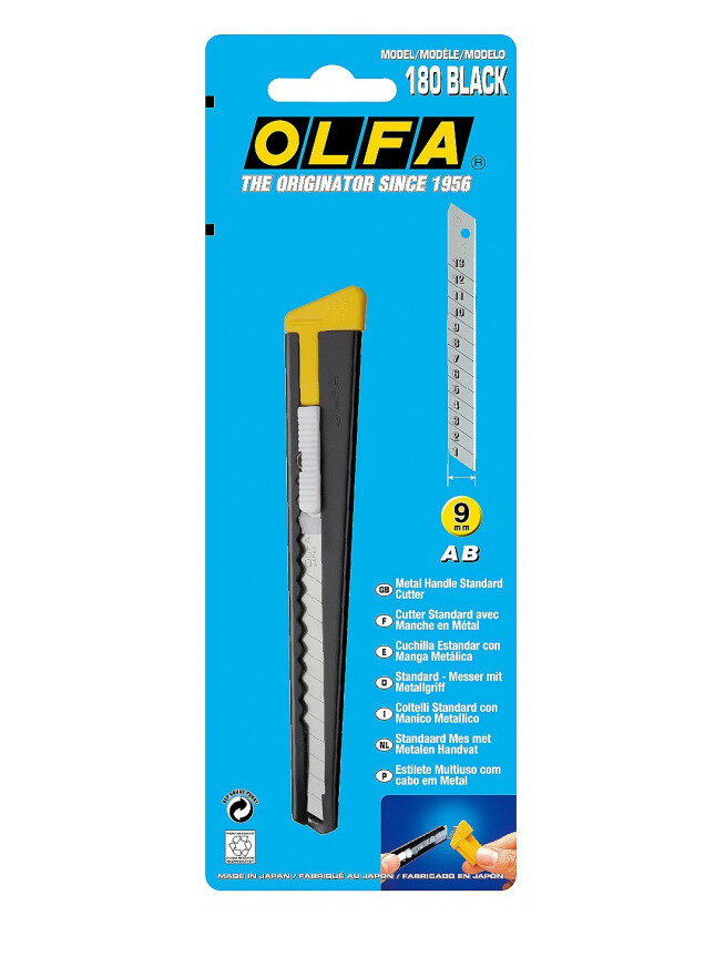 Нож OLFA 9 мм, сегментированное лезвие, автофиксатор