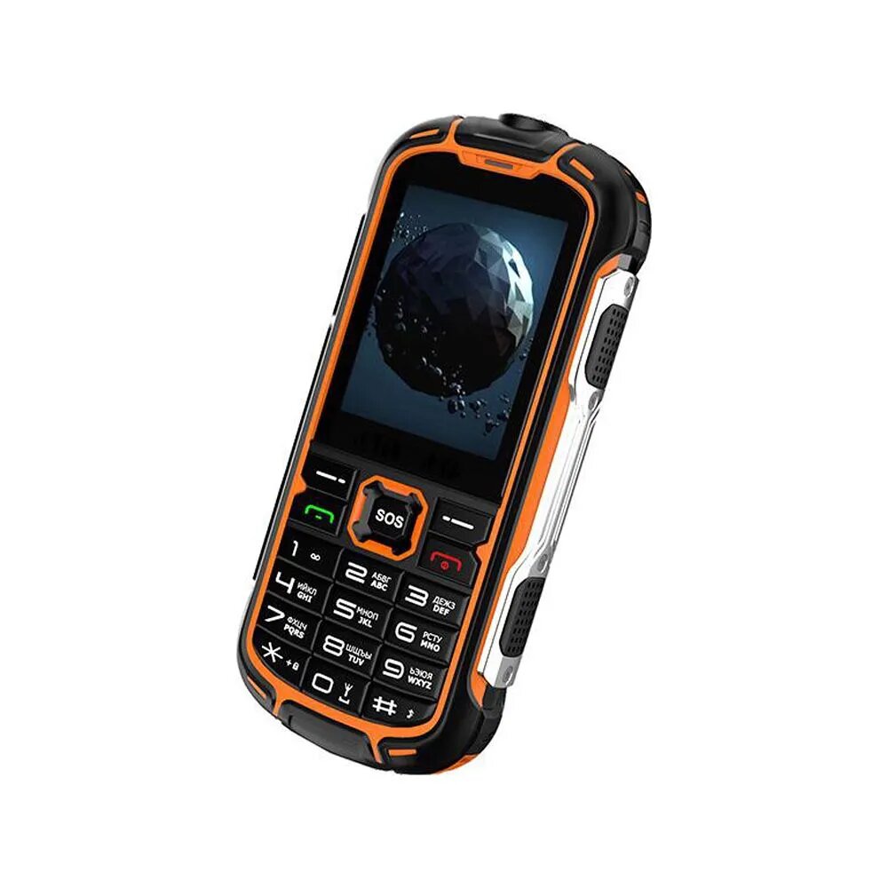 LOUES DD Мобильный телефон противоударный кнопочный мобильный телефон 4g с интернетом Две SIM-карты + обратная зарядка, оранжевый, черно-серый