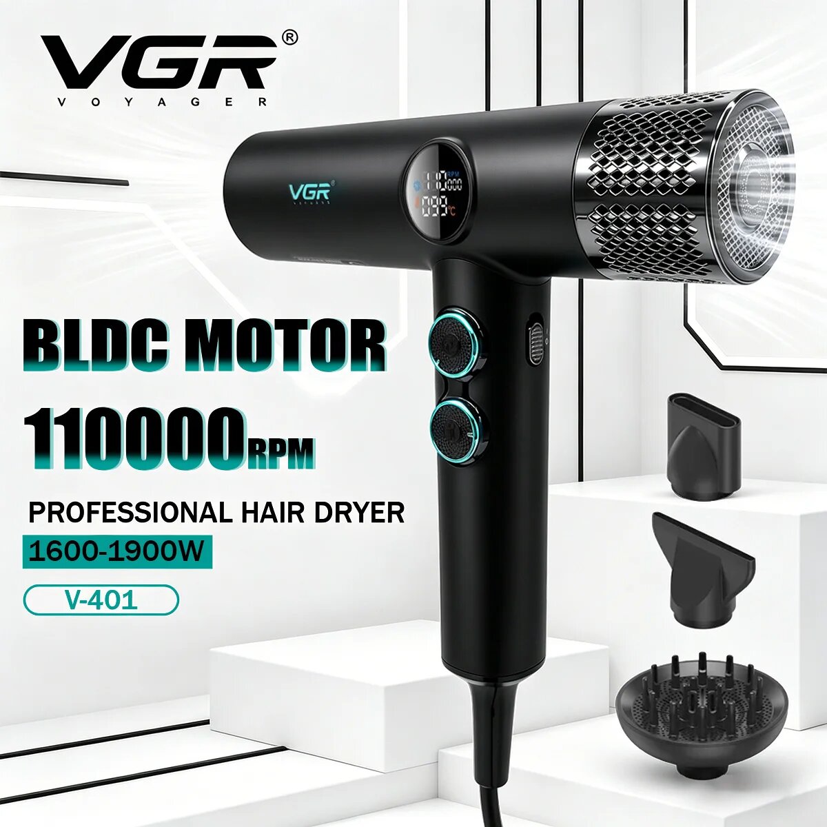 VGR фен для волос Red V-401 — фото 1