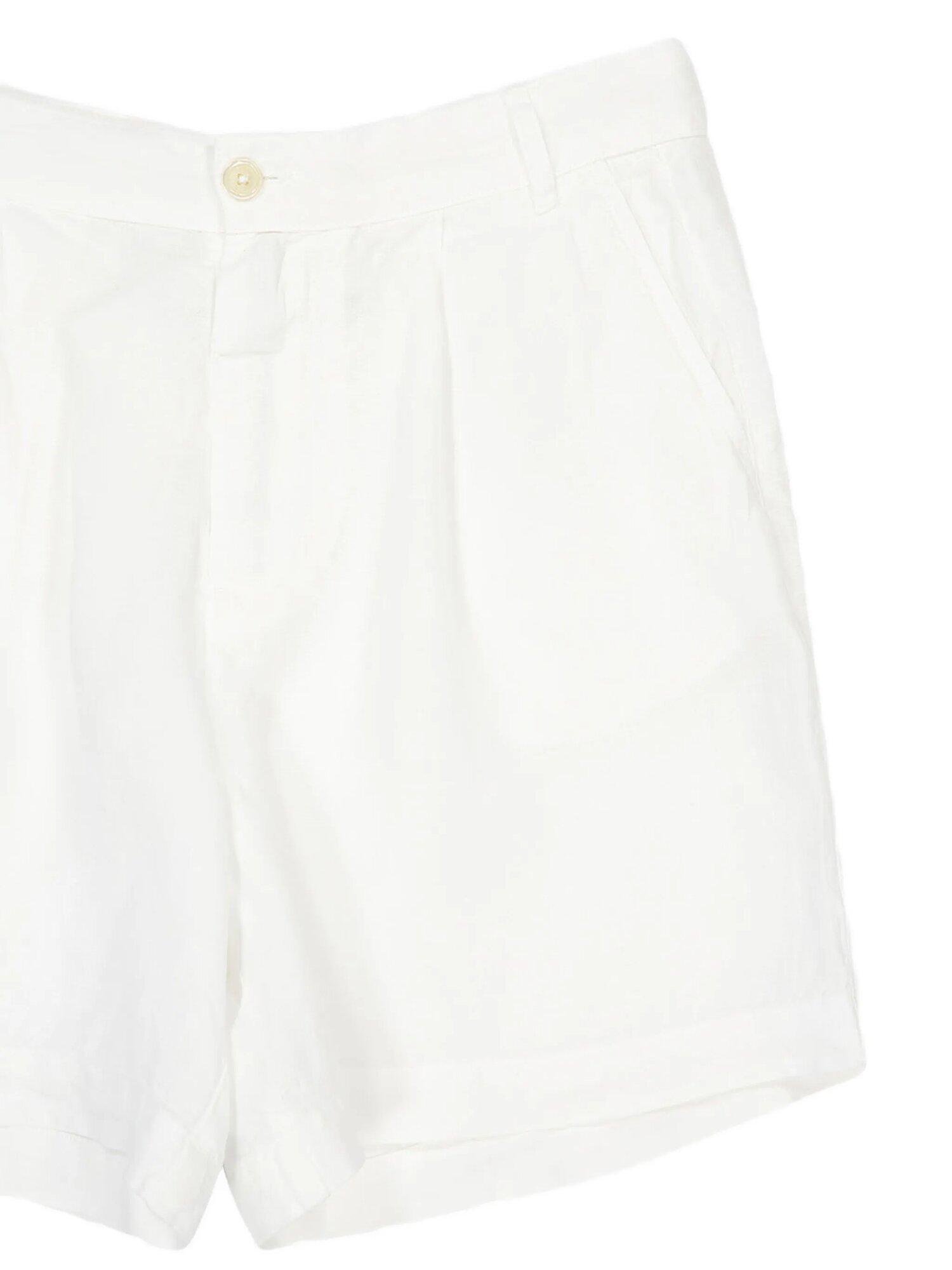 Шорты 120% LINO Pleated linen shorts, размер 42, бежевый/белый — фото 1
