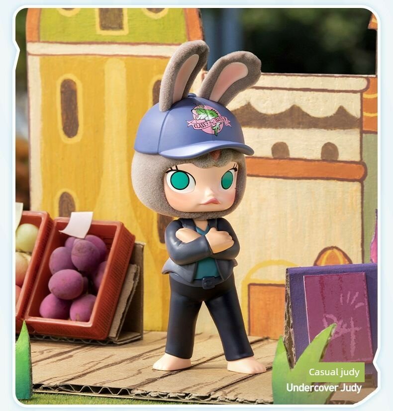 POPMART MOLLY x Zootopia Judy Hopps Casual Odezhda Blind Box, Ofitsialnyi Produkt