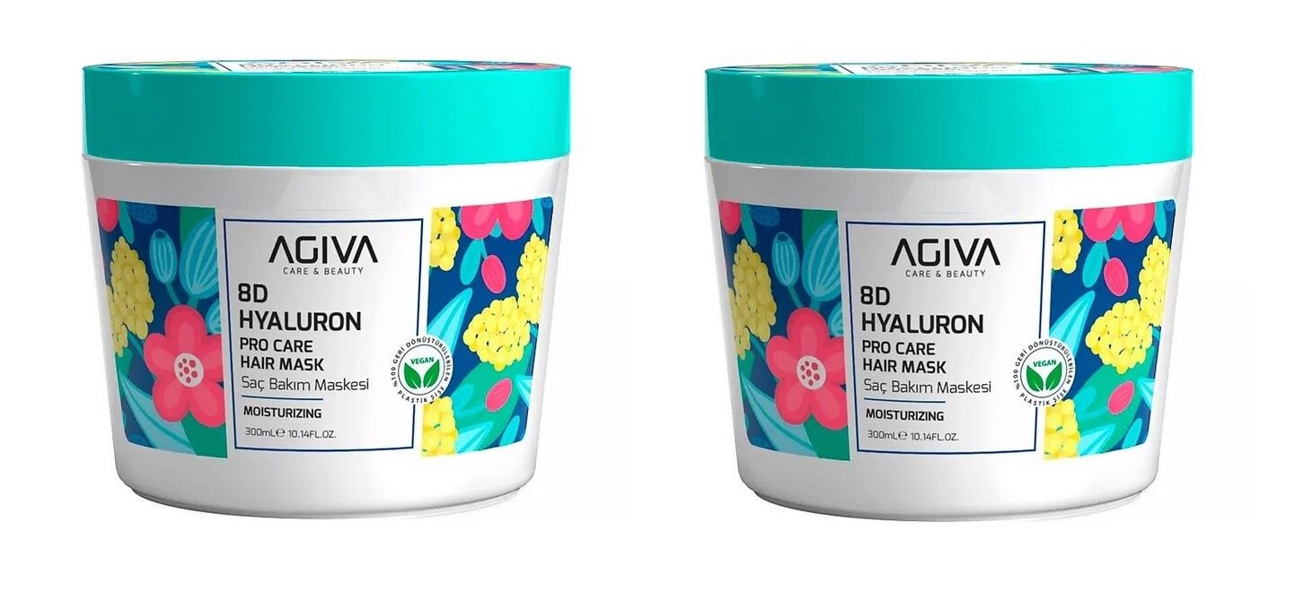 AGİVA Маска для волос восстанавливающая 8D Hyoluron Pro Care, 300 мл - 2 штуки