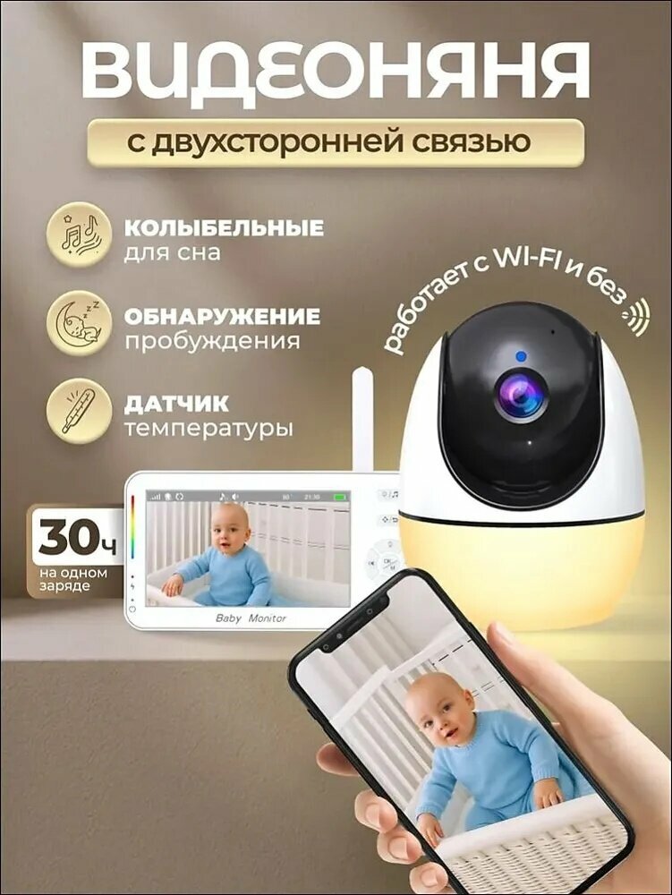 Радионяня беспроводнаяВидеоняня с монитором wifi, видео няня, радио няня с камерой