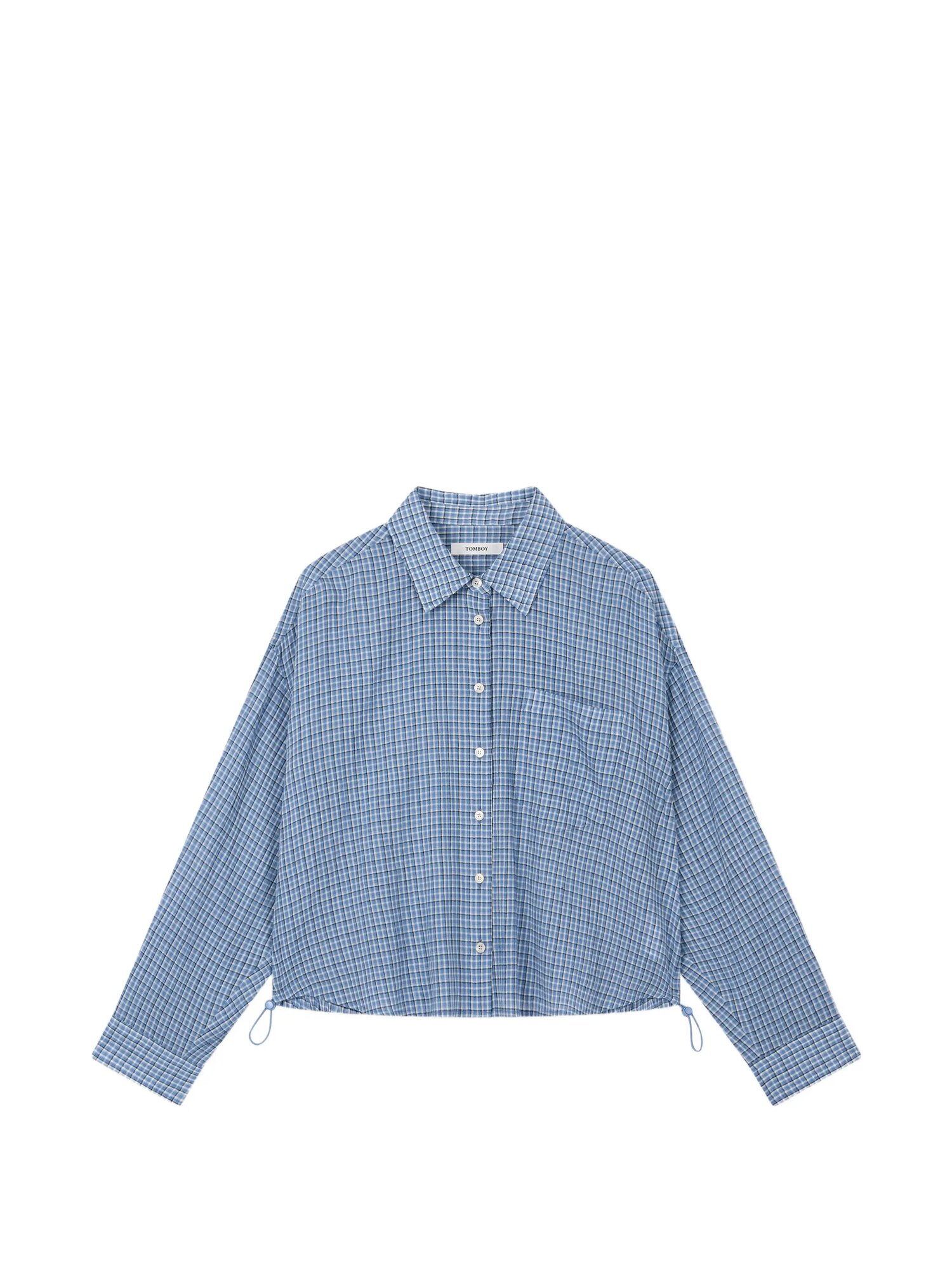 Рубашка Check-pattern drawstring-hem shirt