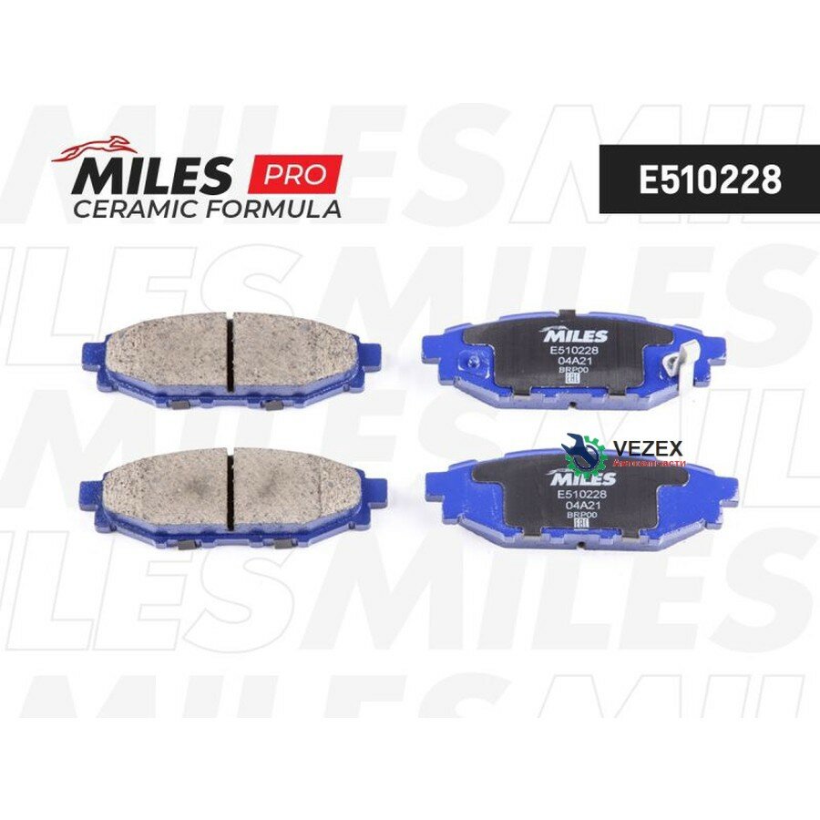 MILES E510228 Колодки тормозные задние (Смесь CERAMIC серия PRO) SUBARU LEGACY 03/OUTBACK 03 2.0/2.5 (TRW GDB3373) E510228