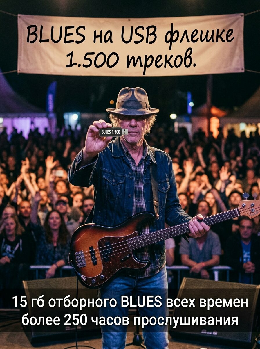 BLUES на USB флешке 1.500 треков