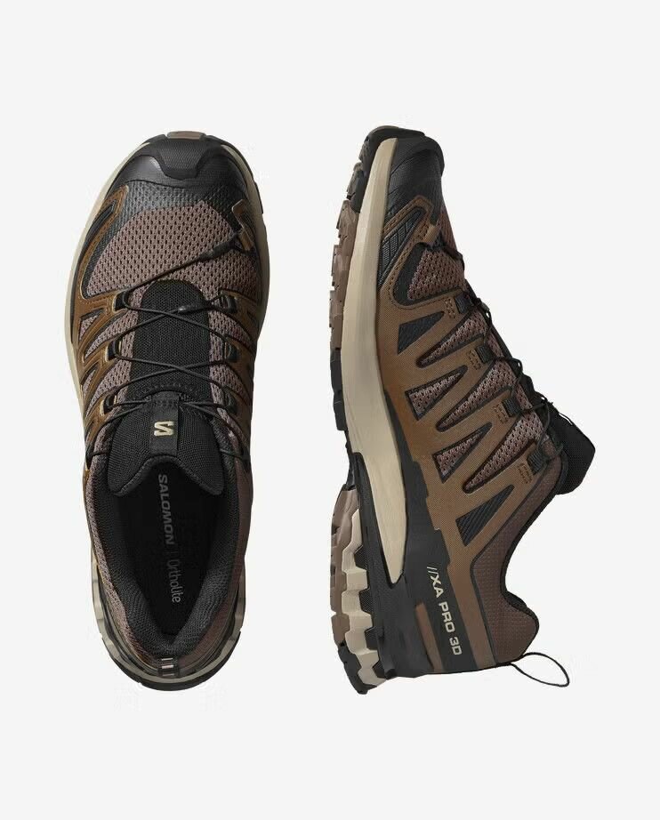 Кроссовки Salomon XA PRO 3D v9, размер RU 45 UK 11 USm 11.5 СМ 29, бежевый, коричневый, черный — фото 1