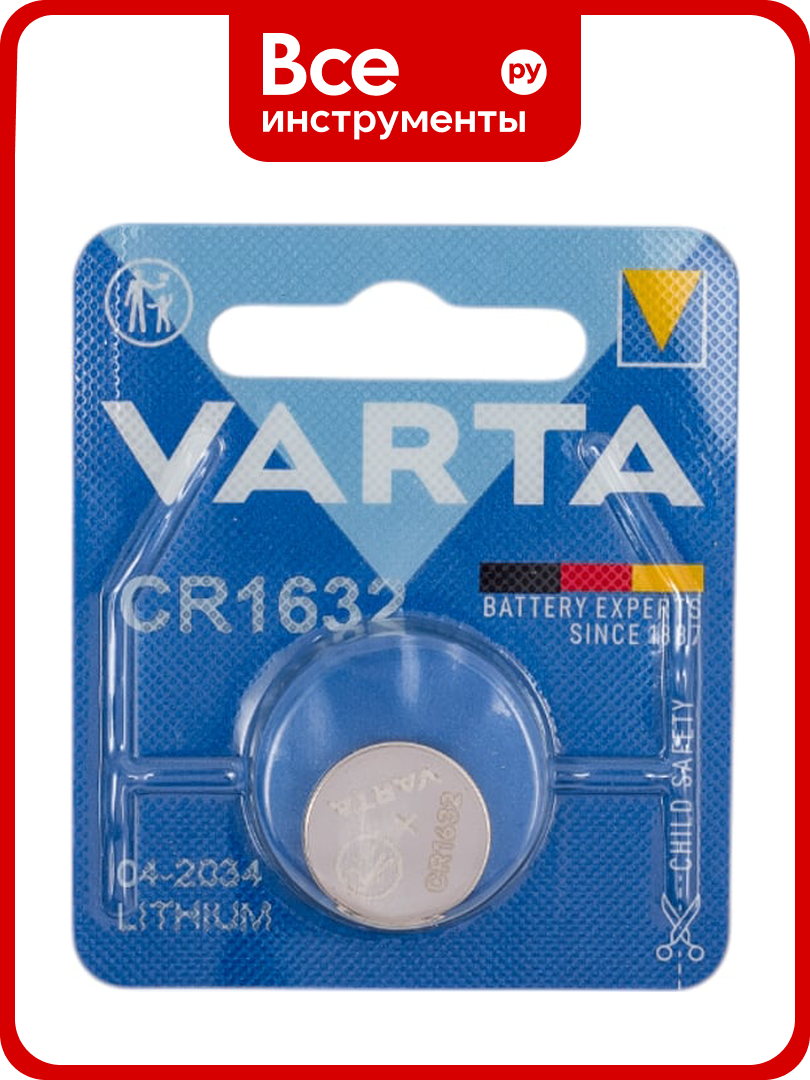 Батарейка Varta ELECTRONICS CR1632 BL1 Lithium 3V (6632) 06632101401