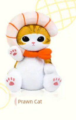 UNIPOP Cat Fushandi Серия 2 Милый Плюшевый Сувенир - Большая Креветка Кот, Коллекционная Фигурка, Одна Штука