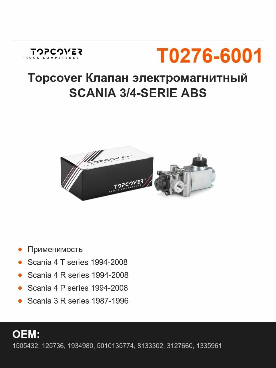 Topcover Клапан электромагнитный SCANIA 3/4-SERIE ABS