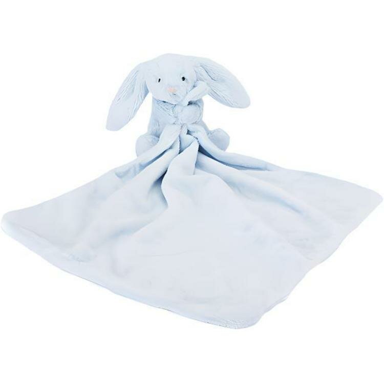Плюшевая игрушка унисекс JELLYCAT Bashful Blue Bunny Comfort Blanket Shy Rabbit-Blue