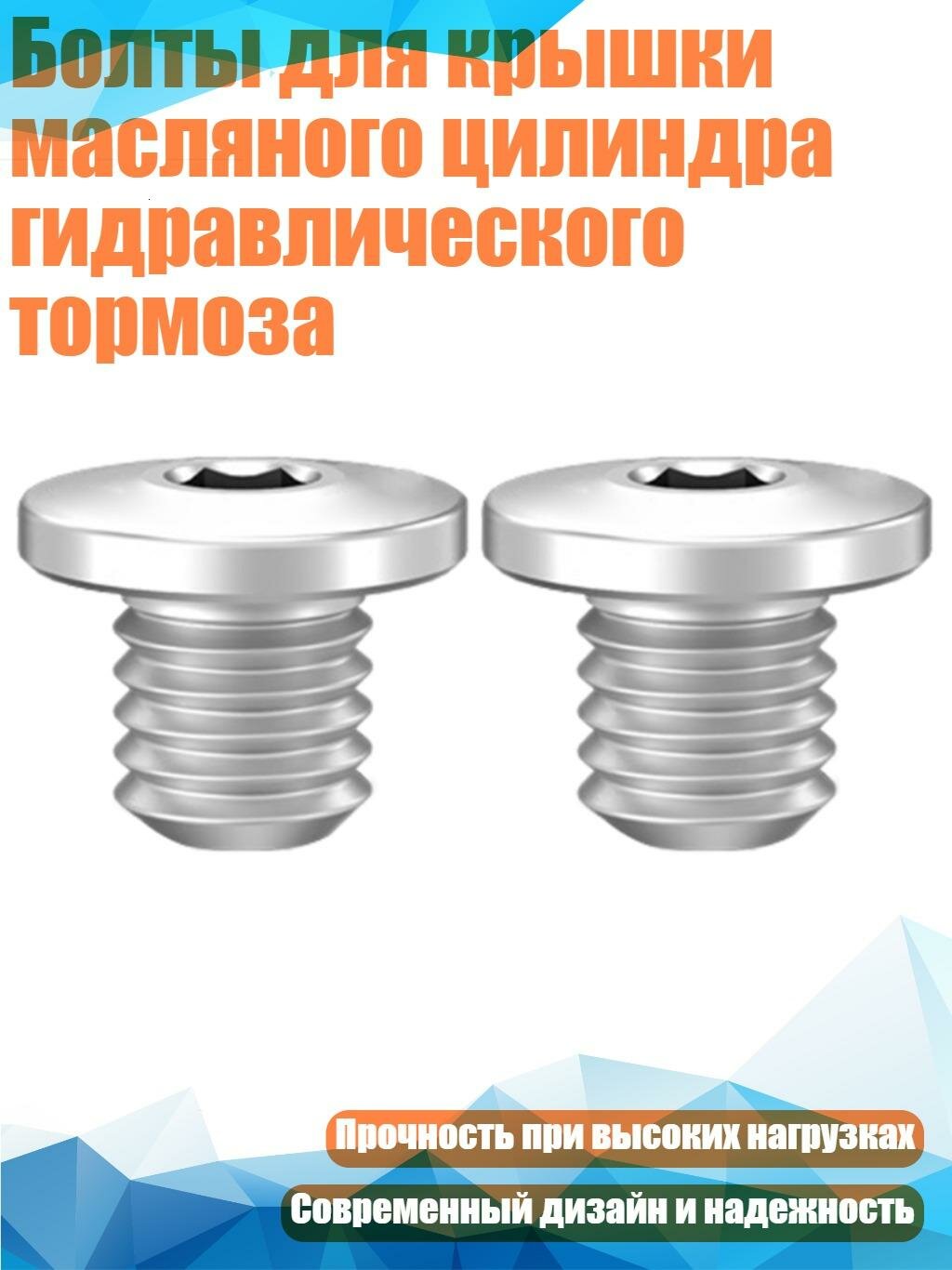 Болты для крышки масляного цилиндра гидравлического тормоза, 2шт Серебра