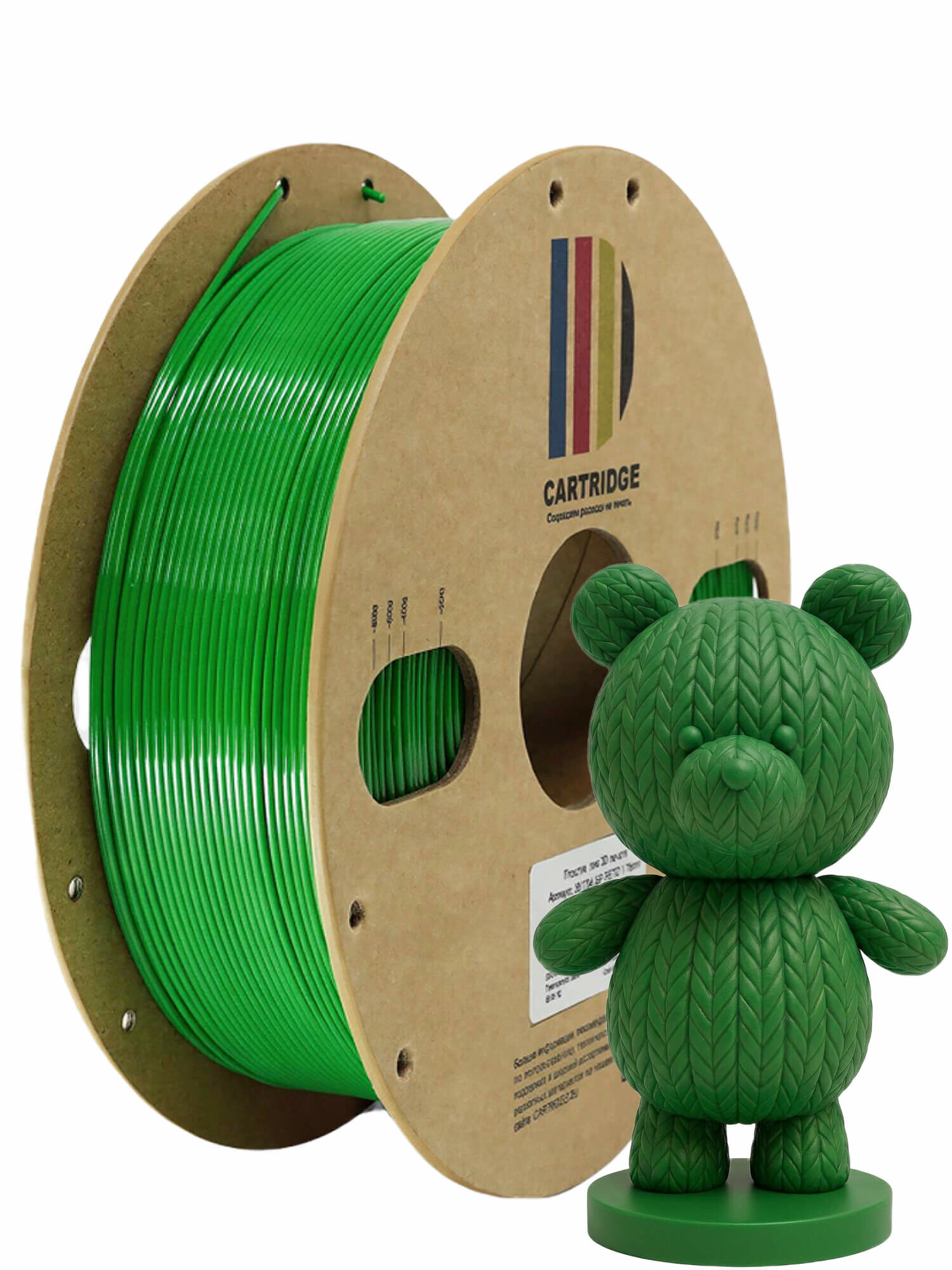 PETG пластик CartriDge 1.75мм 1кг зеленый для 3D-принтера