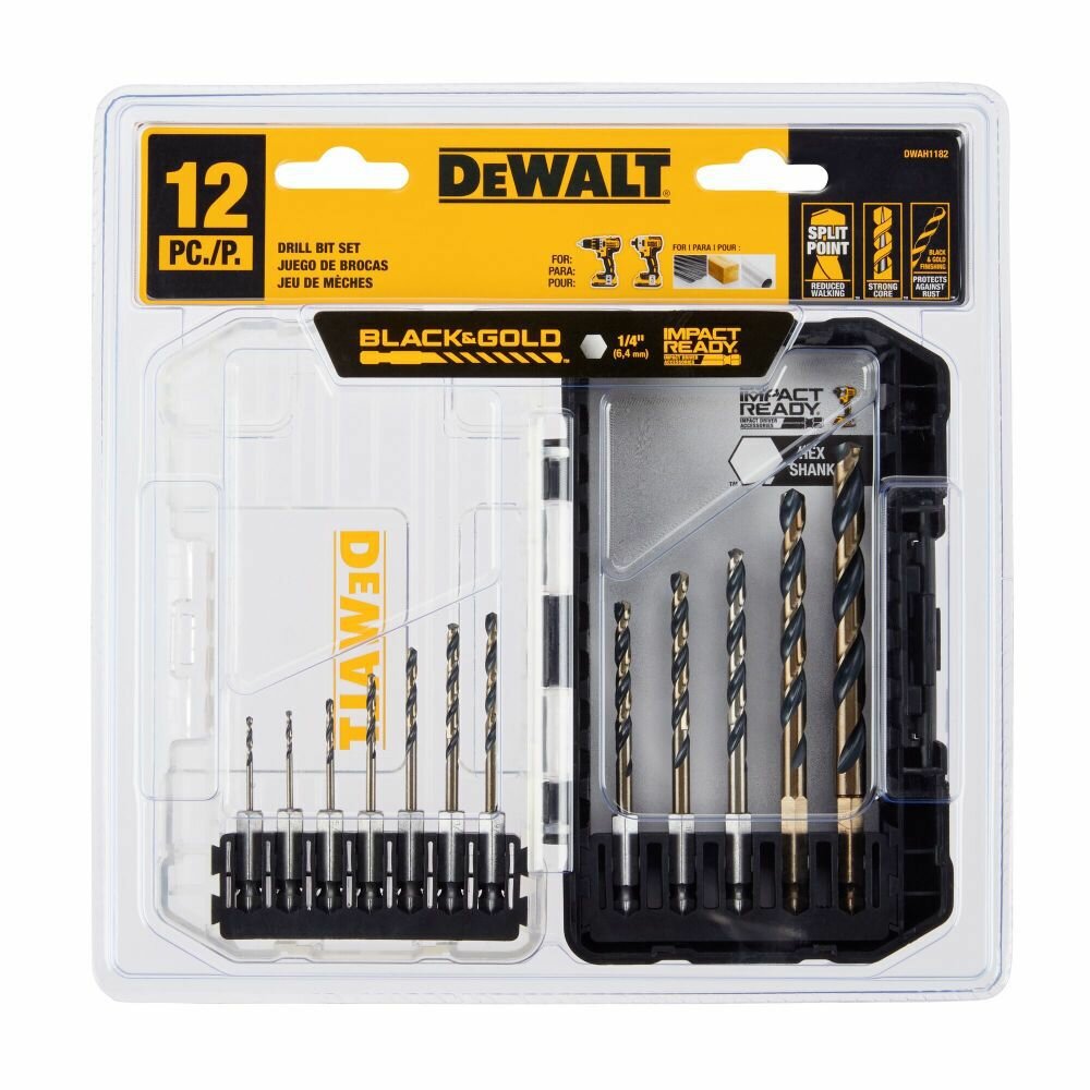 Набор Сверл Dewalt DWAH1182, 12 шт. Кейс ToughCase+, Ударные
