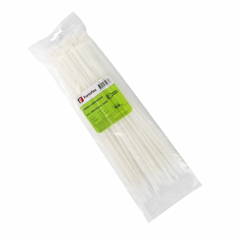 Хомут нейлоновый КСС MULTILOCK 5х300 бел. (уп.100шт) Fortisflex 102307