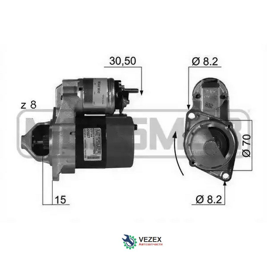 ERA 220027 стартер! 12V 1KW z8 32° \ Omn MB Atego, Vario OM904/906 LA/HLA