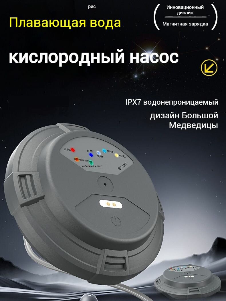Плавающий аэратор YEYINGZHE (3000 мАч) - магнитная зарядка, 3 режима, 2L/мин (одно/двухканальный, 3 цвета)