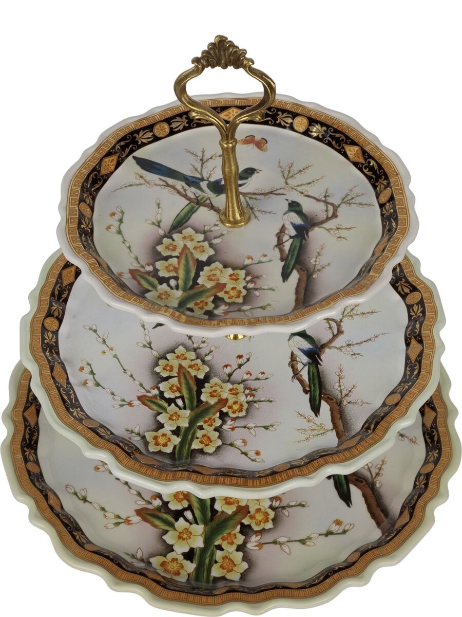 C375EC/HX1447 Этажерка для фруктов 30x30x44см, Glasar, Фарфор, бронза