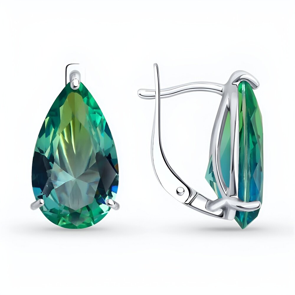 Серьги Яхонт, серебро, 925 проба, ситалл