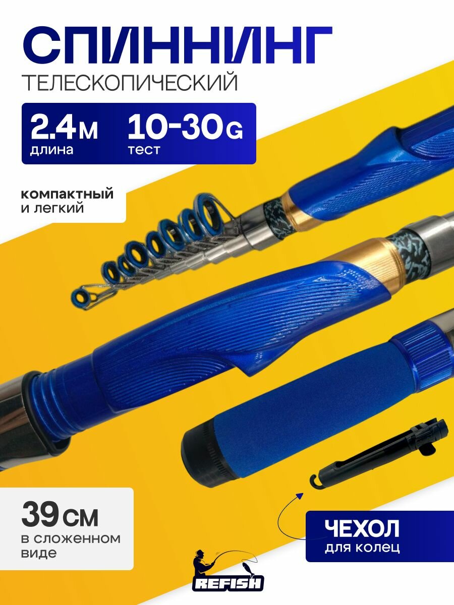 Спиннинг на щуку 2.4 м телескопический
