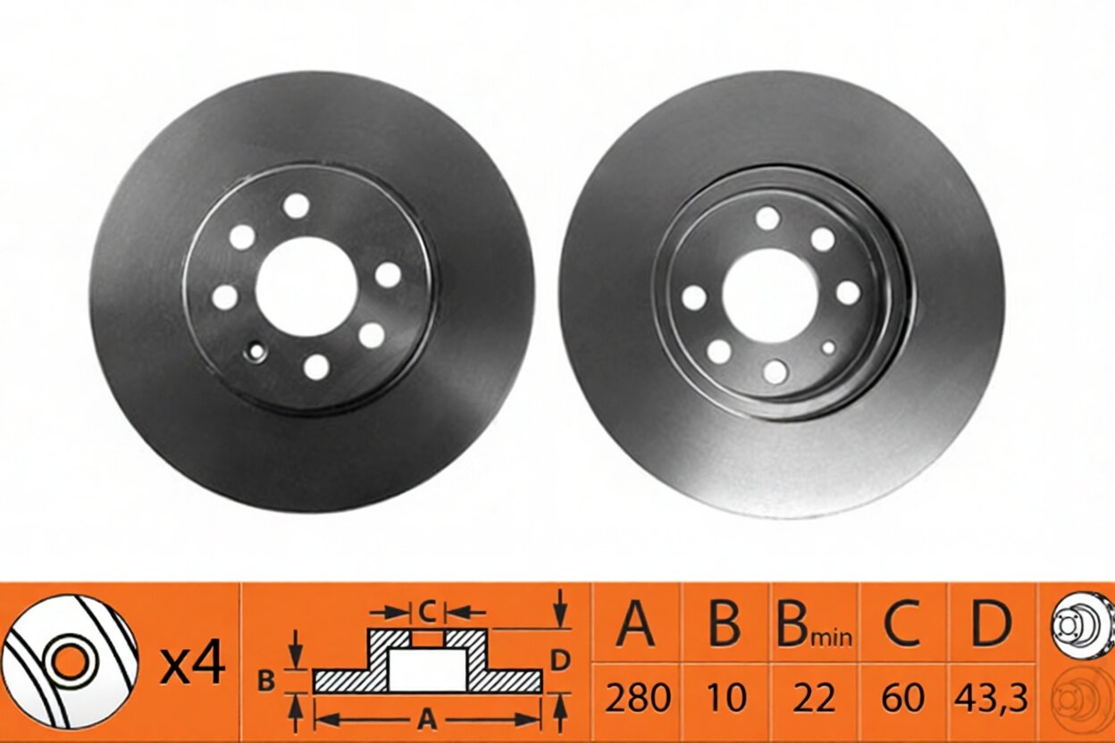 Диск тормозной OPEL ASTRA 04-10/MERIVA 03-10 передний RN1202 NiBK арт. RN1202