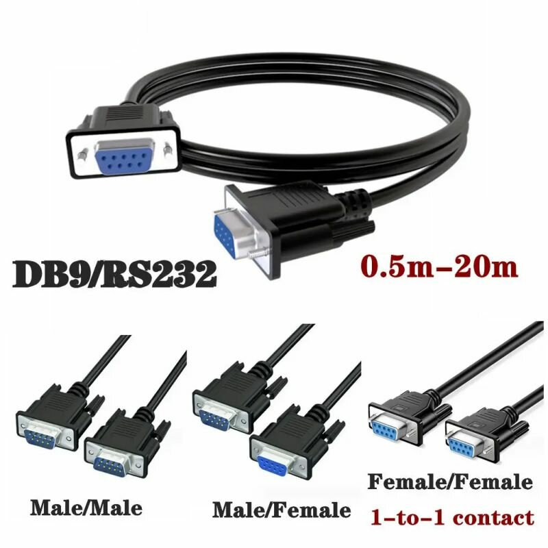 Последовательный RS232 9-контактный разъем "папа-мама" DB9 9-контактный ПК-конвертер удлинительный кабель для передачи данных шнур удлинительный провод для компьютера