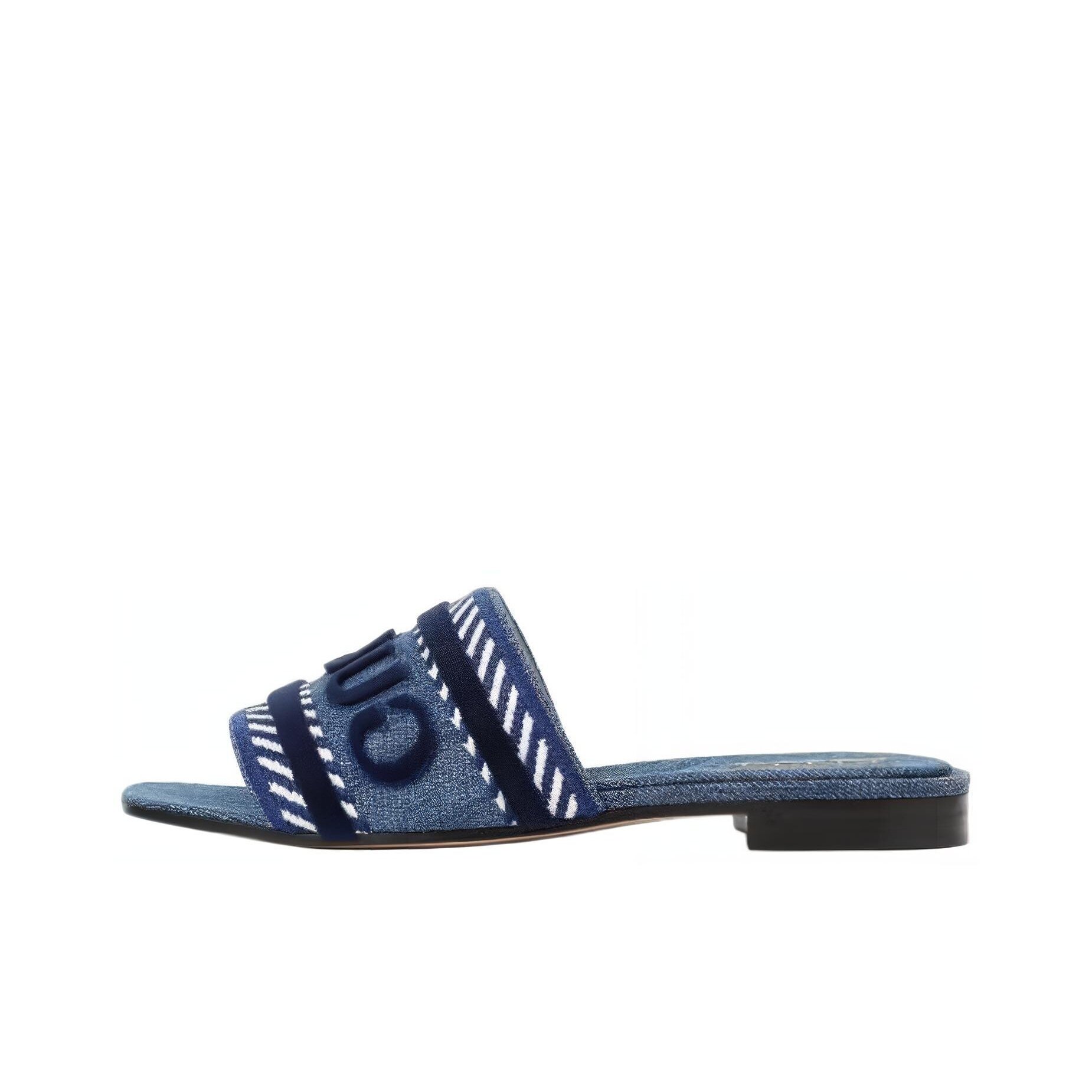 Сланцы GUCCI Script, размер EU 36 стопа (23,3CM), синий — фото 1