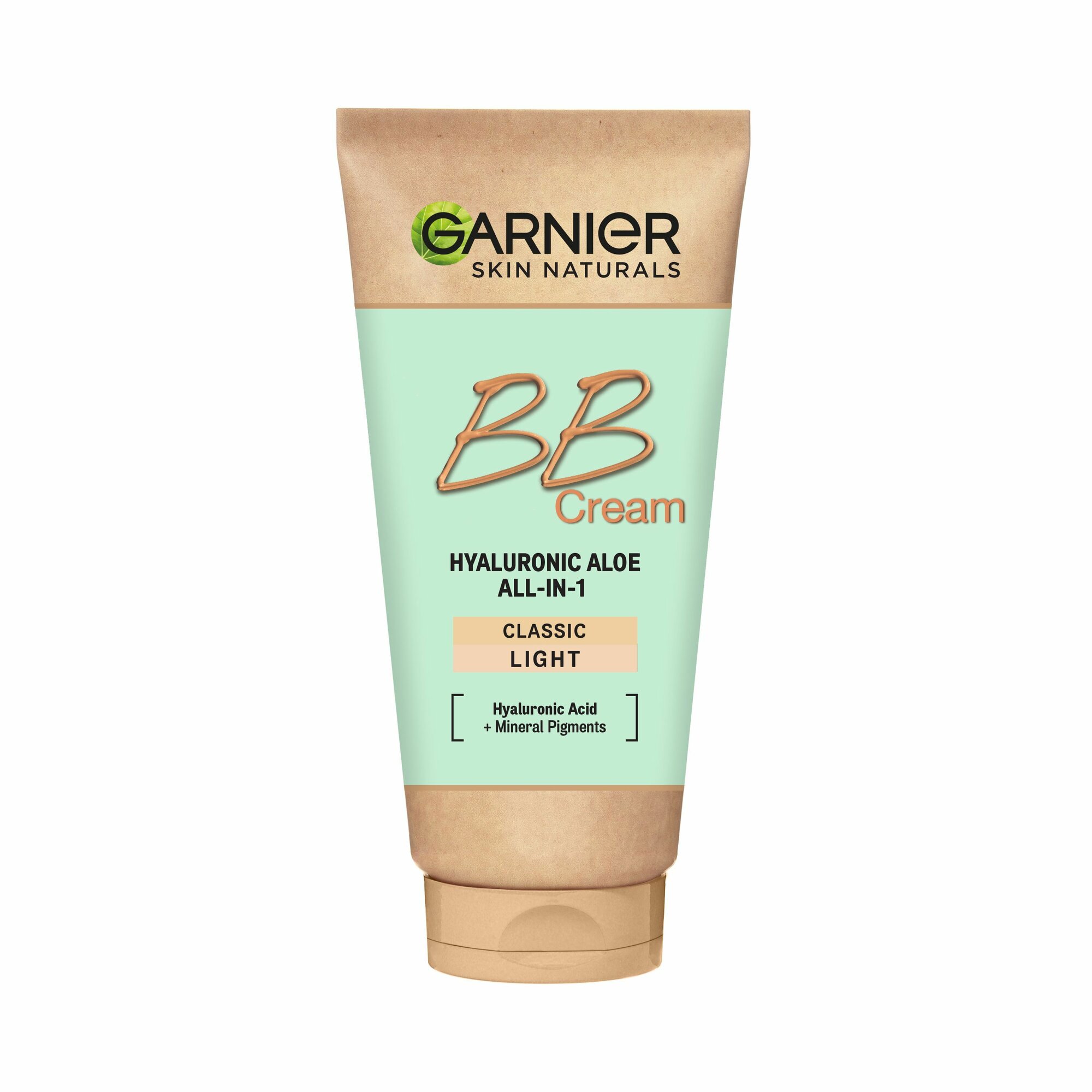 Garnier BB Крем Гиалуроновый Алоэ-уход 5-в-1, для нормальной кожи, с гиалуроновой кислотой, алоэ вера и минеральными пигментами, увлажняющий, SPF 20, светло-бежевый, 50 мл