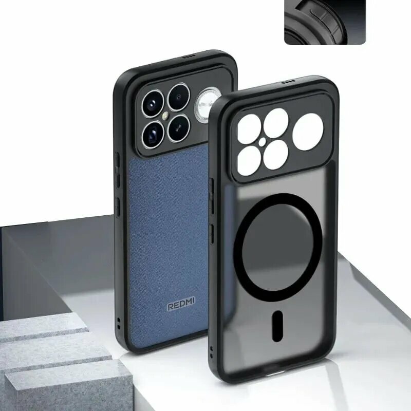 Чехол для Poco F8 Ultra / Поко Ф8 Ультра роскошный матовый магнитный с поддержкой беспроводной зарядки Magsafe ударопрочный бампер