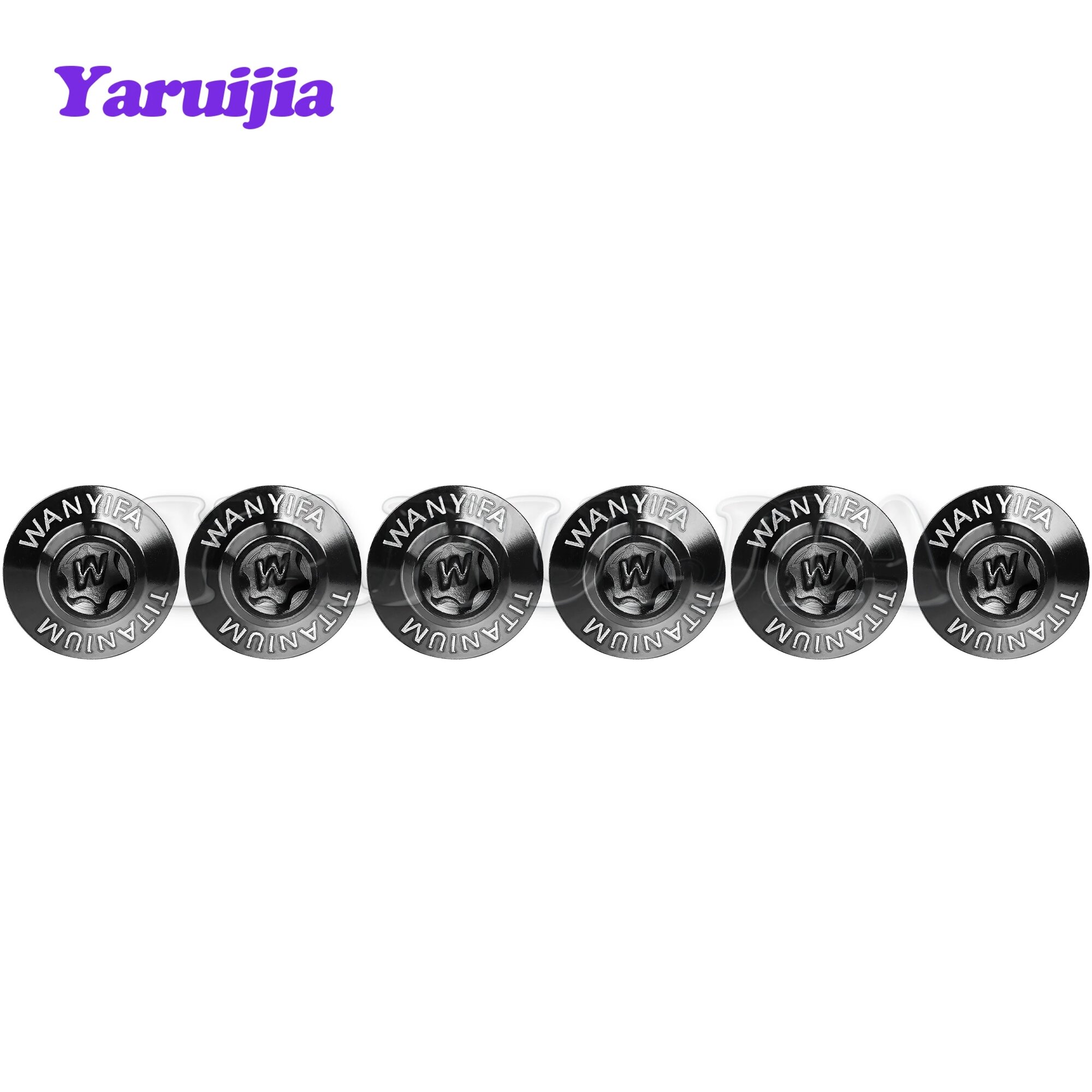 Титановые болты Yaruijia M5/M6 6AL/4V для мотоциклов 6 шт. M5, Черный, Black, 12mm